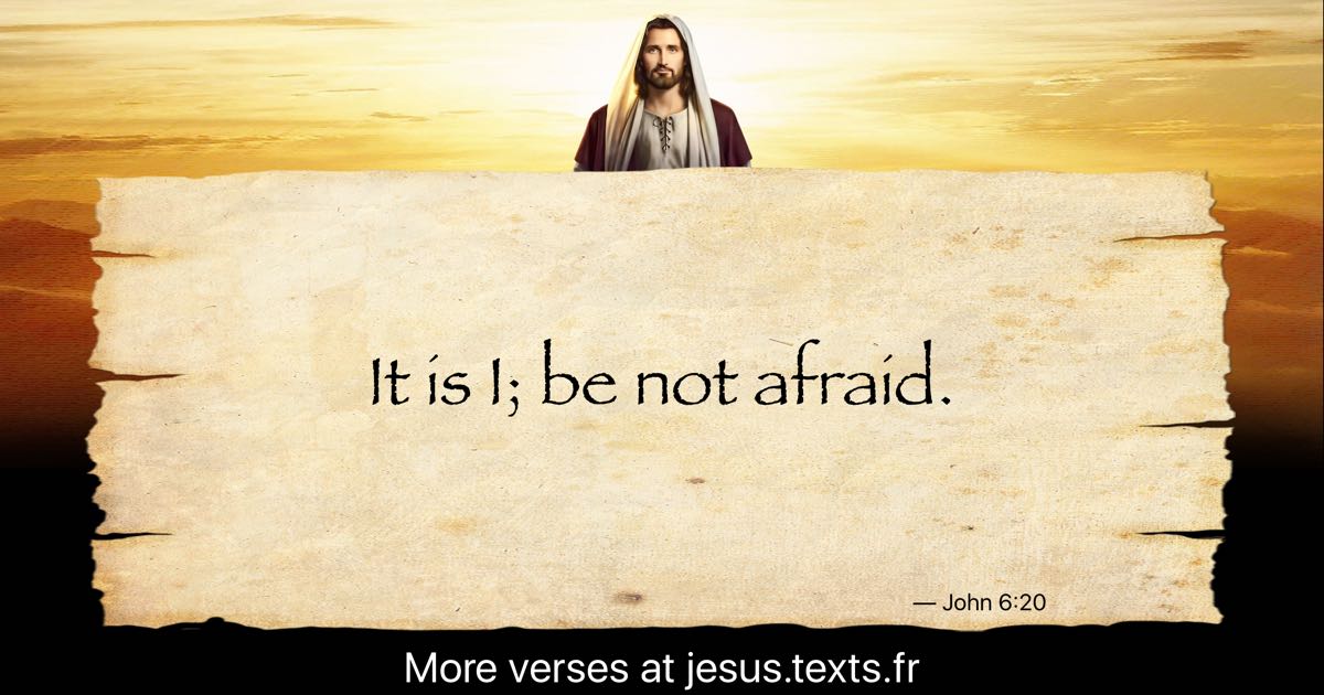 A quote from Jesus Christ: “It is I; be not afraid.”